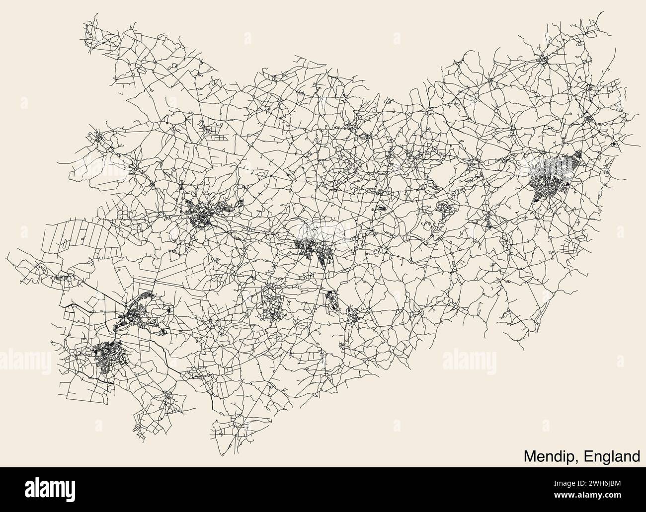 Mendip vector outline map hi-res stock photography and images - Alamy