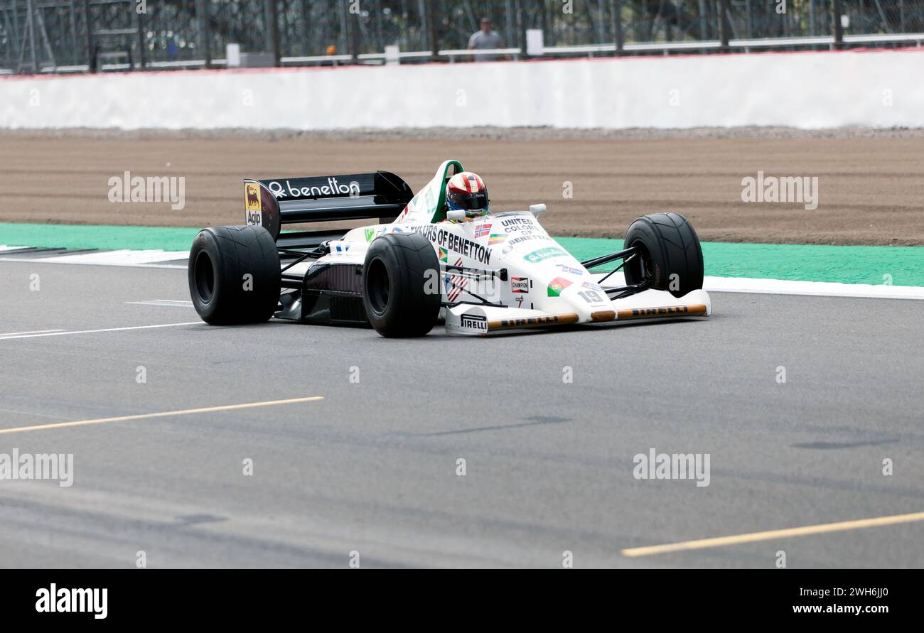 A 1985, Toleman TG185 in the Hamilton Straight, during the 75th ...