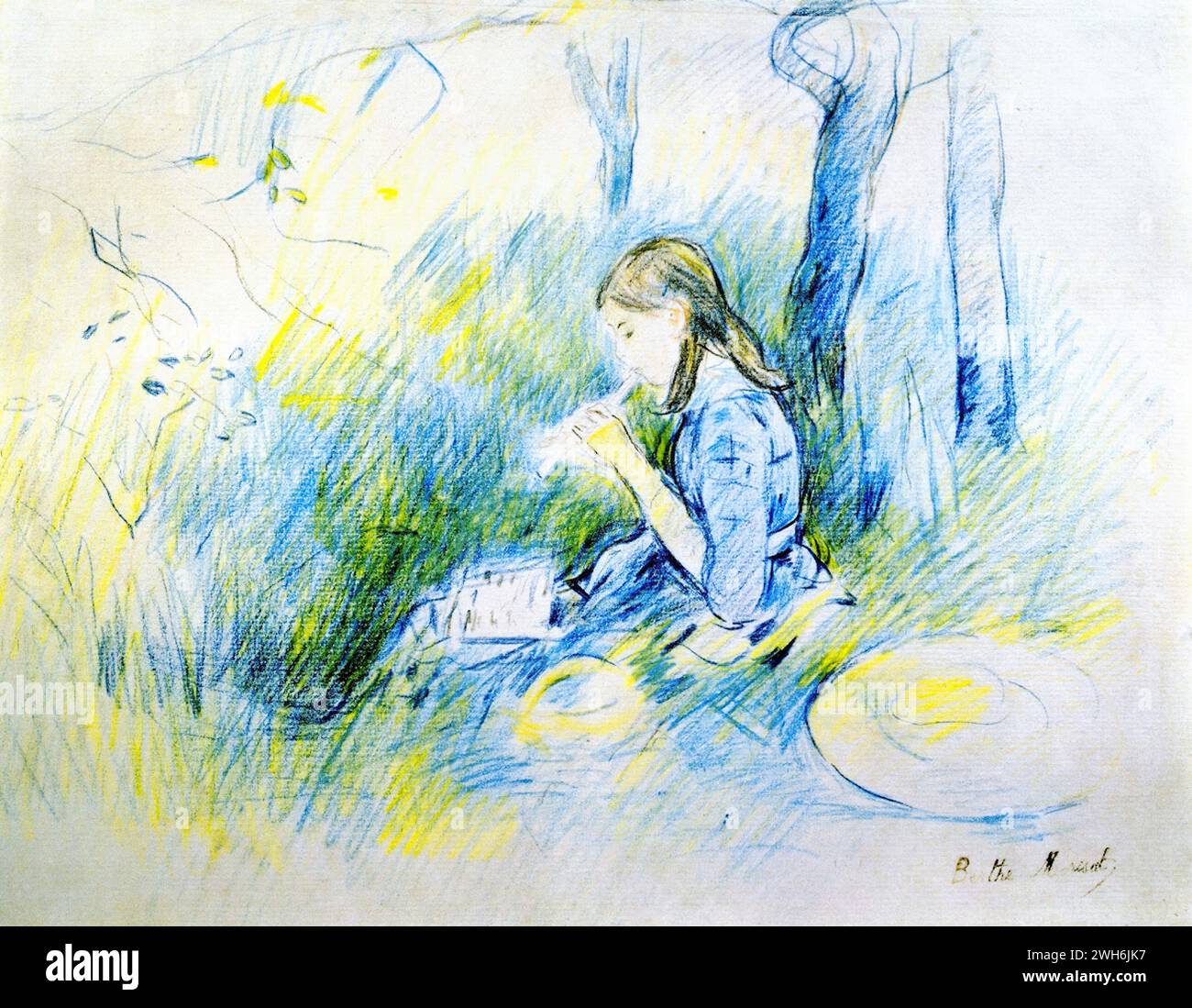 Berthe Morisot (1841-1895), French, Impressionism - The Flute - "Le ...