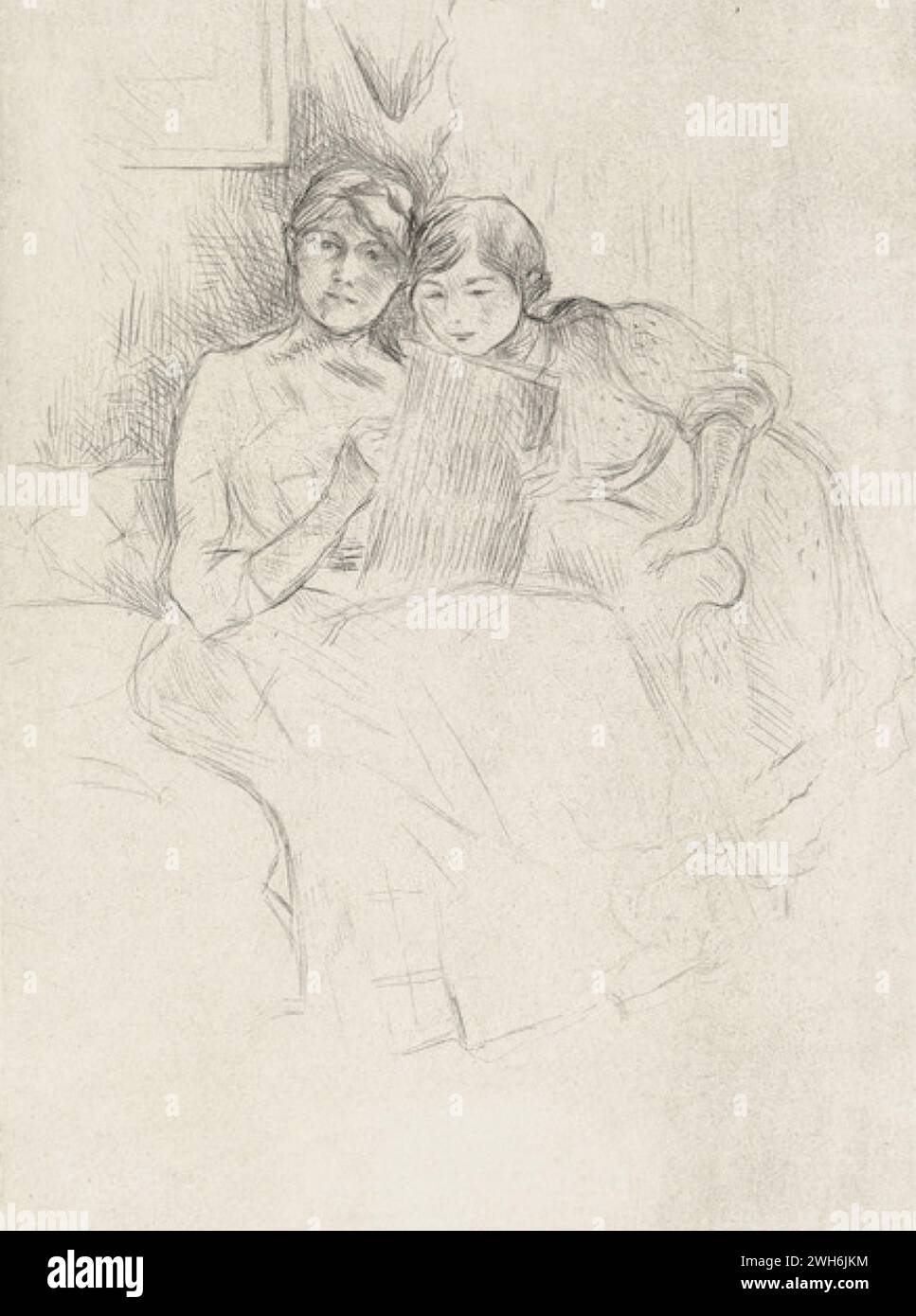 Berthe Morisot (1841-1895), French, Impressionism - Drawing Lesson ...