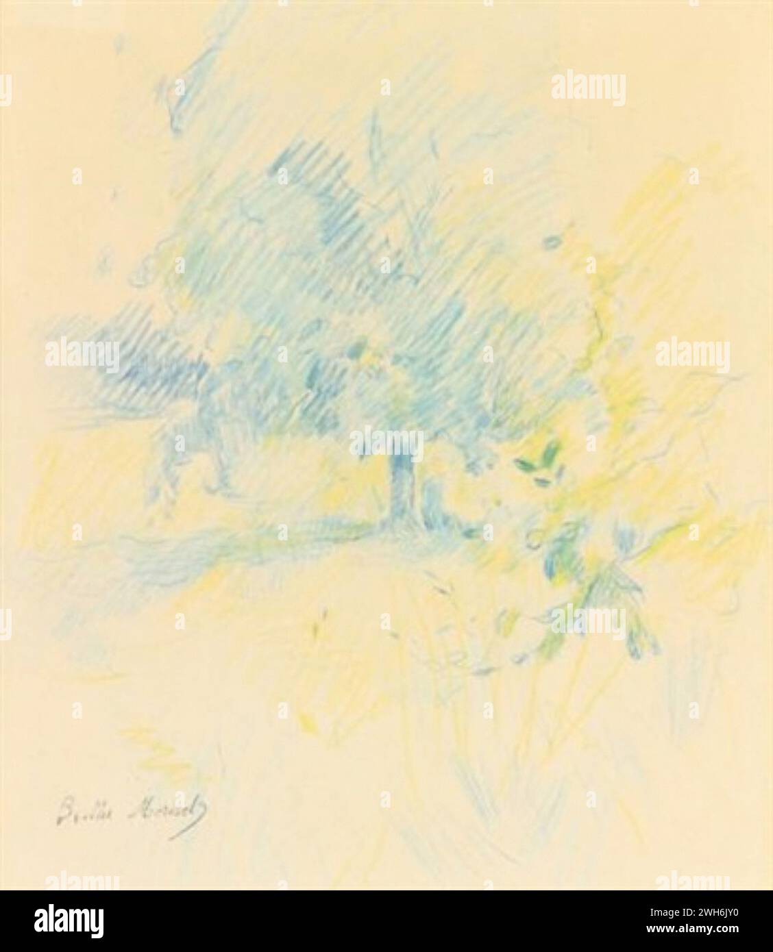 Berthe Morisot (1841-1895), French, Impressionism - Landscape in Mezy ...