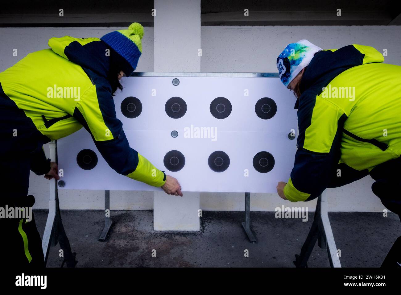 Preparation of training paper targets during the free day of the ...