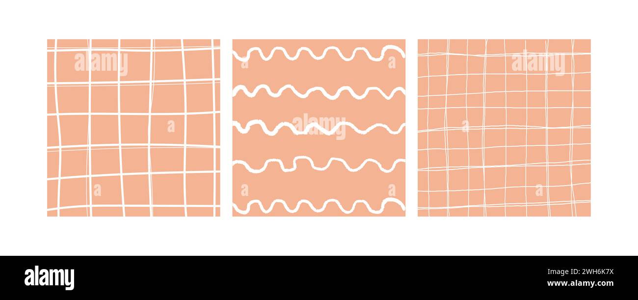 Simple Geometric Hand Drawn Irregular Patterns. Colored Doodle ...