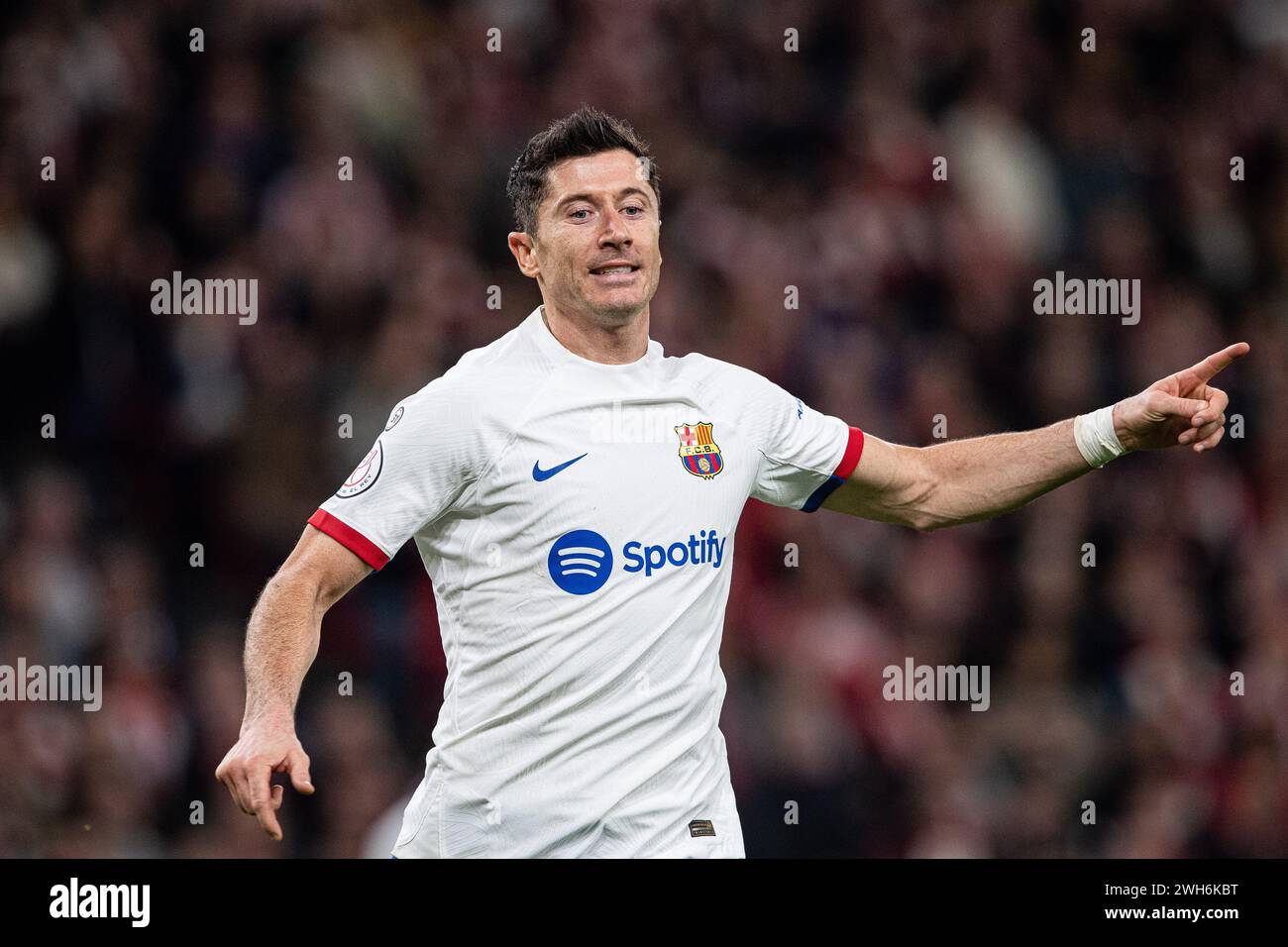#9 Robert Lewandowski of FC Barcelona during the Copa del Rey Quarter ...