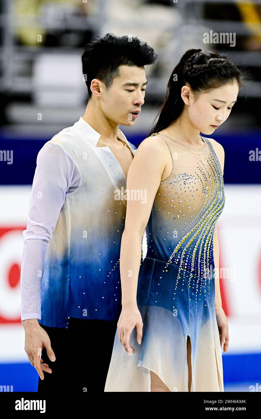 Shang SHI & Nan WU (CHN), during Ice Dance Free Dance, at the ISU Four Continents Figure Skating ...