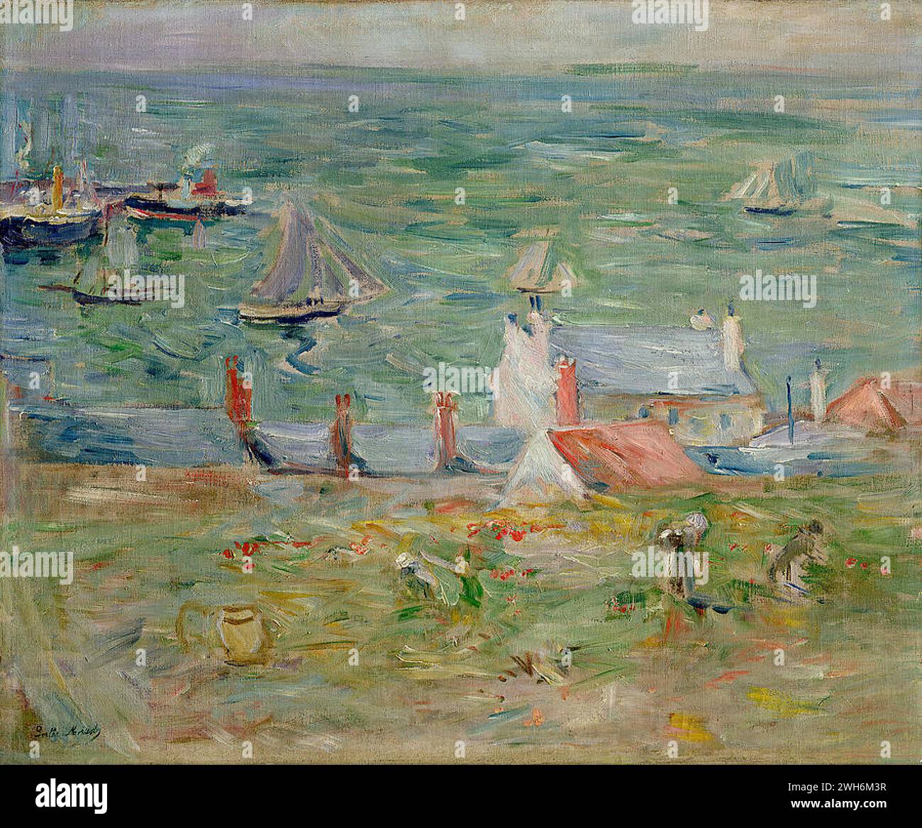 Berthe Morisot (1841-1895), French, Impressionism - Julie Manet with a Book - "Julie Manet avec ...