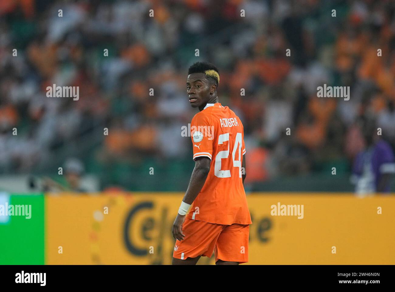 February 07 2024: Simon Adingra (Ivory Coast) looks on during a African ...