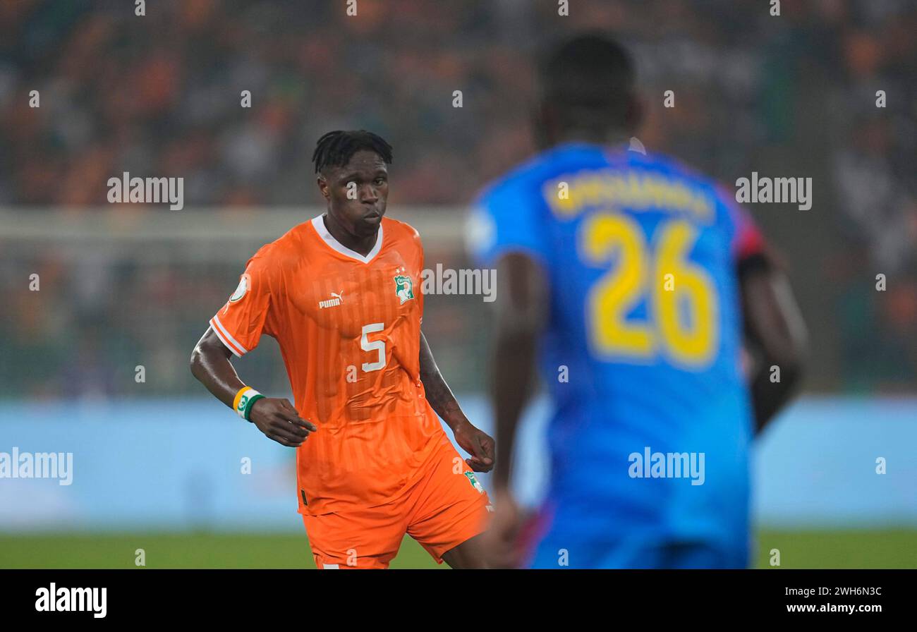 February 07 2024: Wilfried Stephane Singo (Ivory Coast) looks on during ...