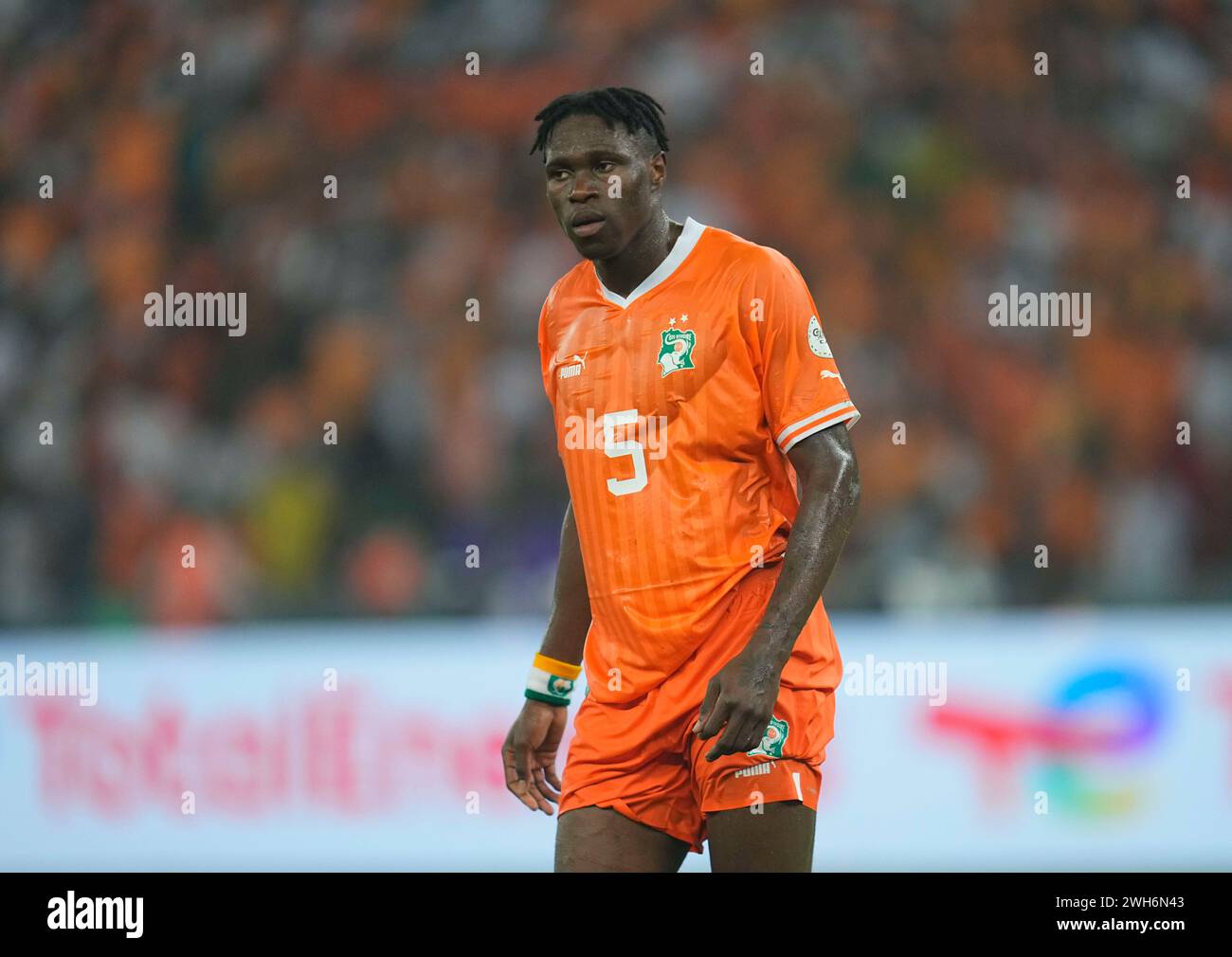 February 07 2024: Wilfried Stephane Singo (Ivory Coast) looks on during ...