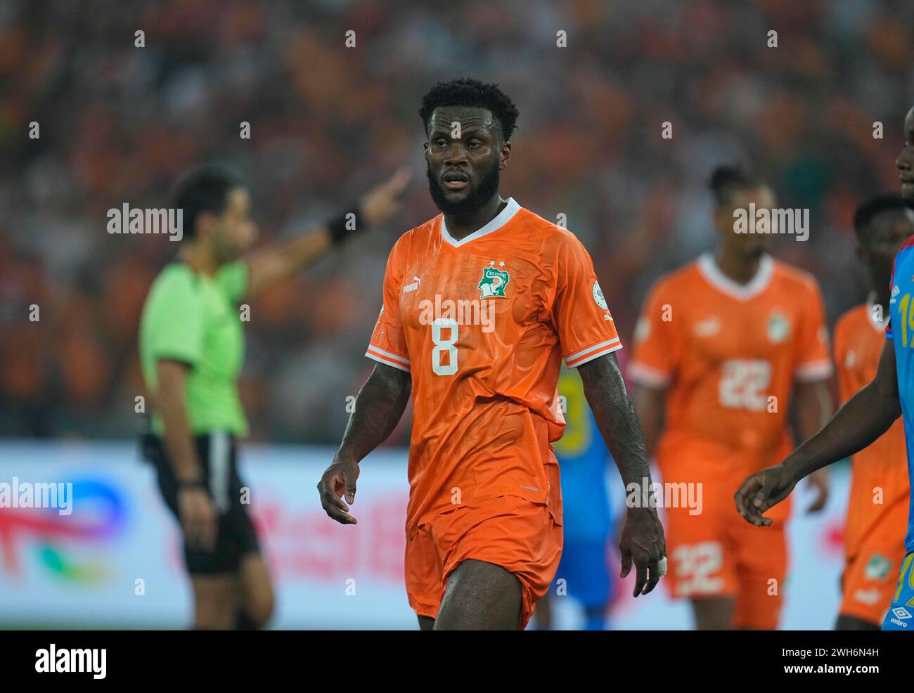 February 07 2024: Franck Yannick Kessie (Ivory Coast) looks on during a ...