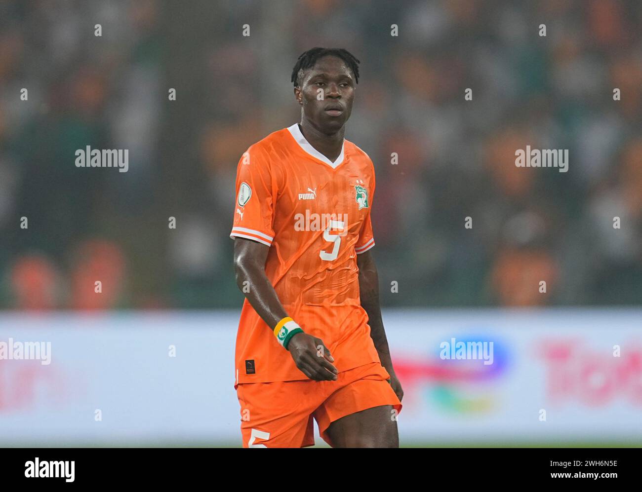 February 07 2024: Wilfried Stephane Singo (Ivory Coast) looks on during ...