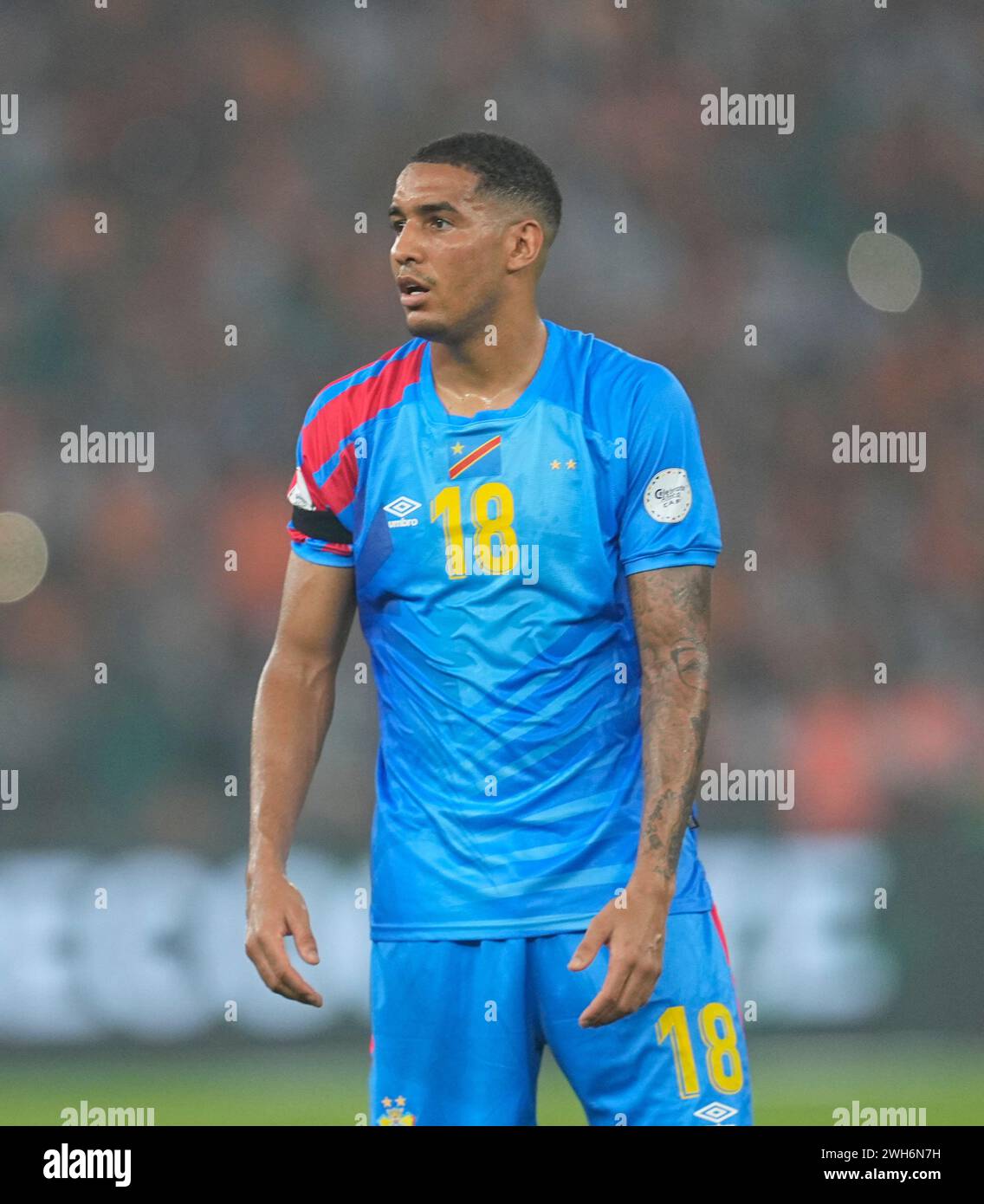 February 07 2024: Charles Pickel Monginda (DR Congo) looks on during a ...