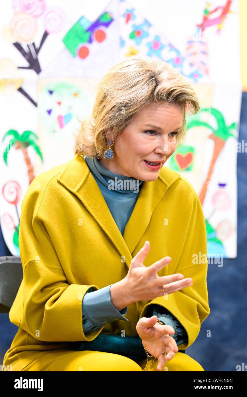 Queen Mathilde of Belgium pictured during a royal visit to the Mik'Ados ...