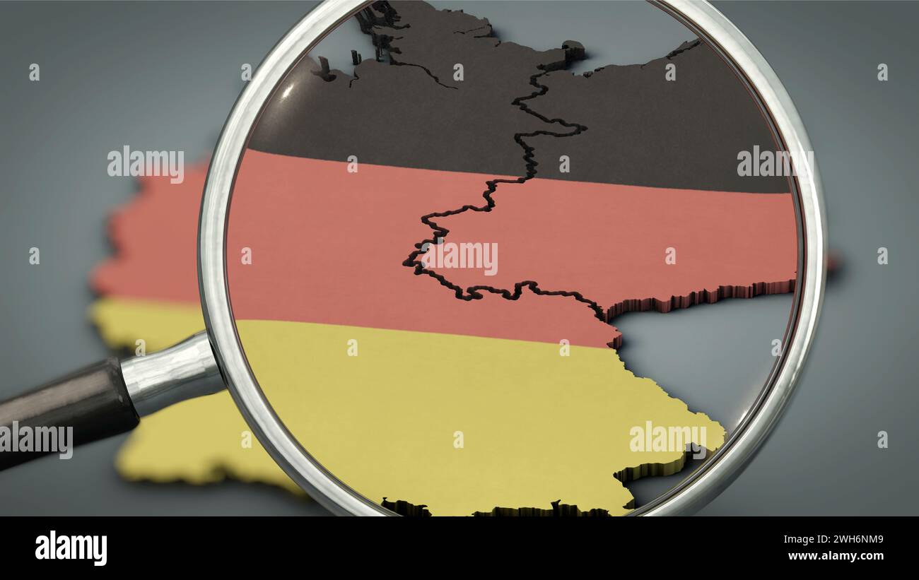 East and west germany map hi-res stock photography and images - Alamy