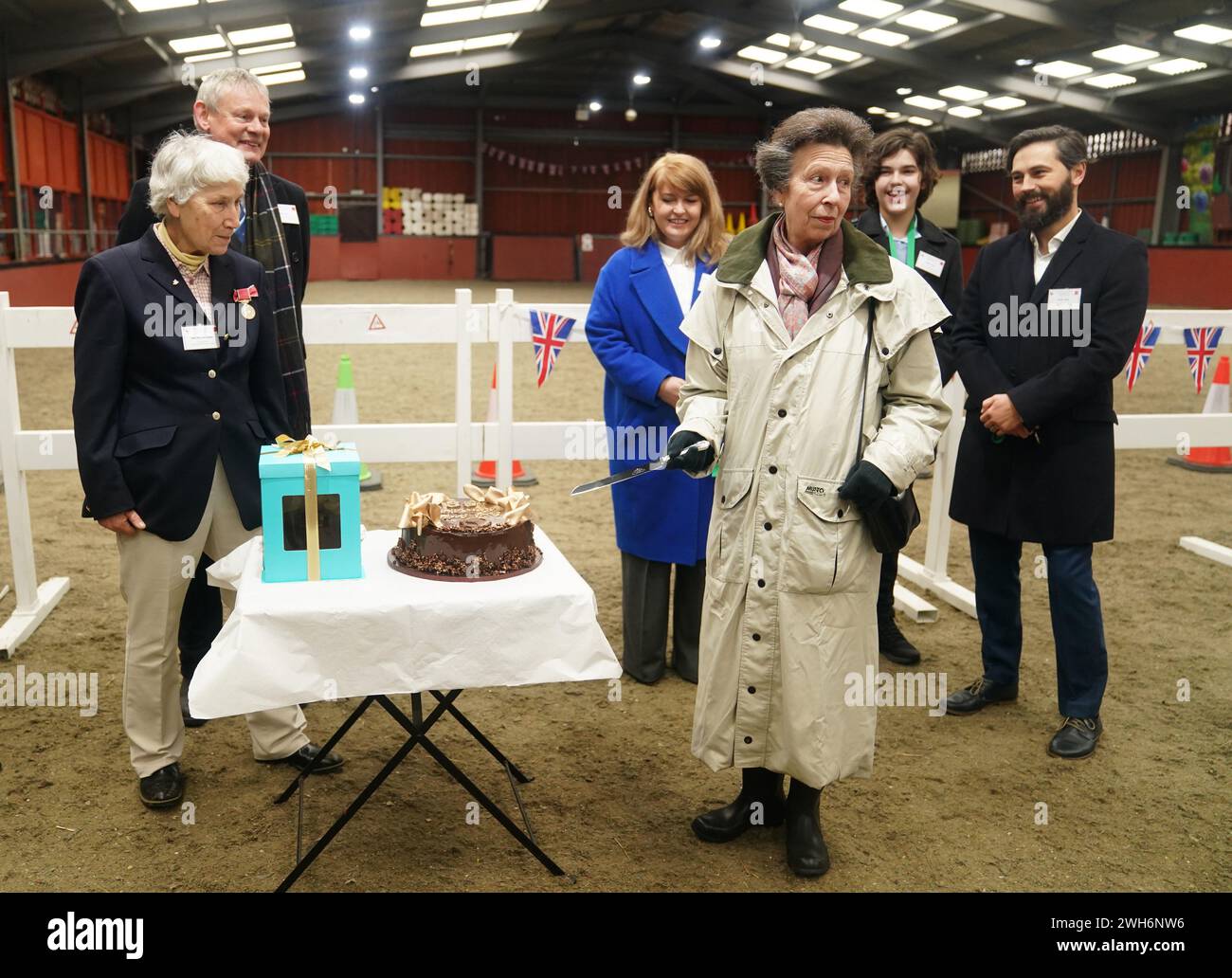Sister Mary Joy Langdon (left) and Martin Clunes (second left) look on ...