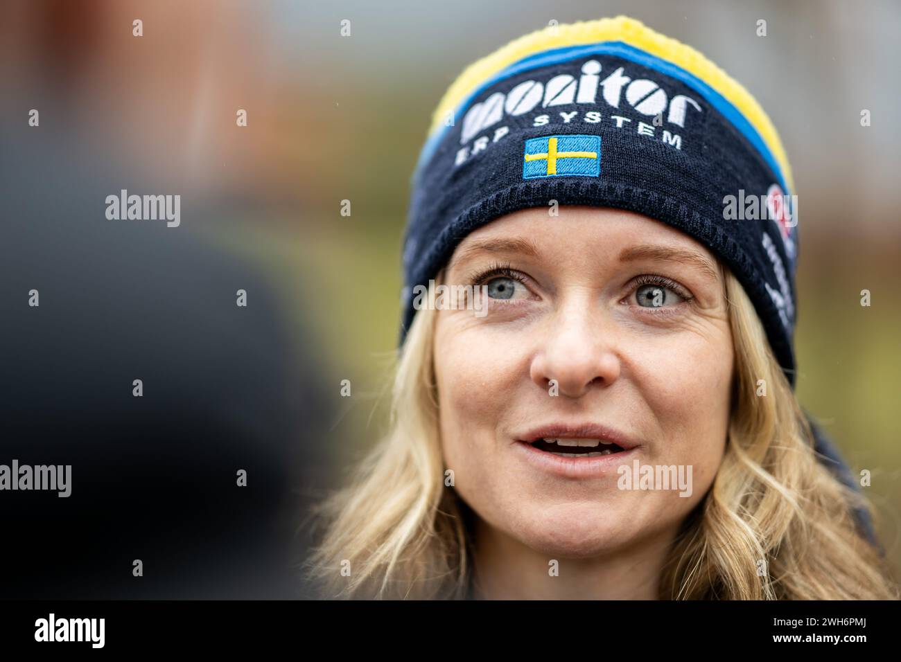 Mona Brorsson at a press event with, Sweden. , . when they present the ...