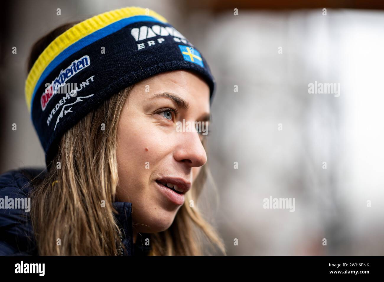 Anna Magnusson at a press event with, Sweden. , . when they present the ...