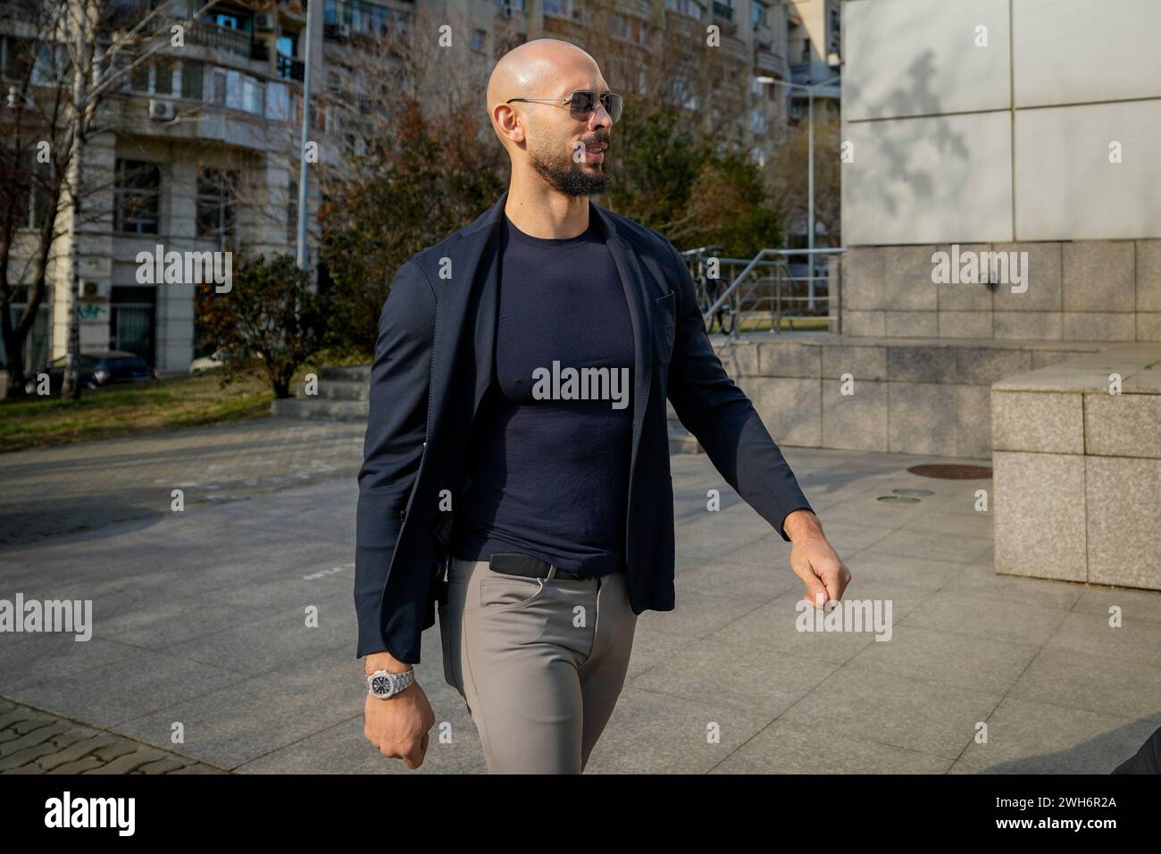 Andrew Tate arrives at the Bucharest Tribunal in Bucharest, Romania ...