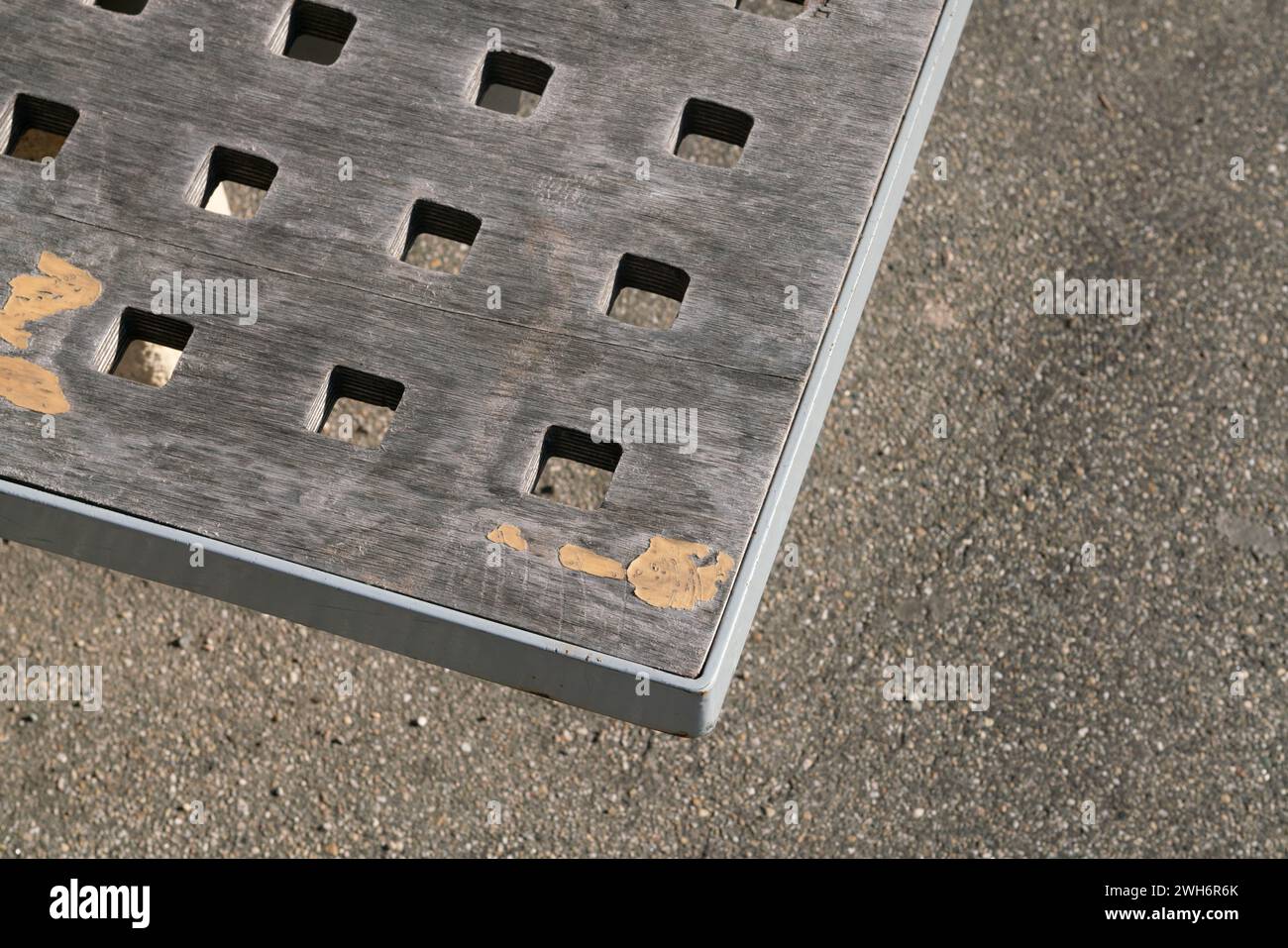 modern bench in an urban university and exhibition space, urban ...