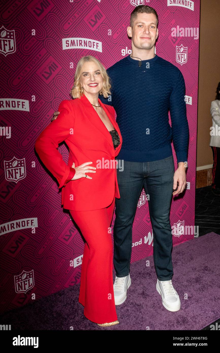 Las Vegas, NV, USA. 7th Feb, 2024. Sarah Kate Ellis, Carl Nassib at 'A ...