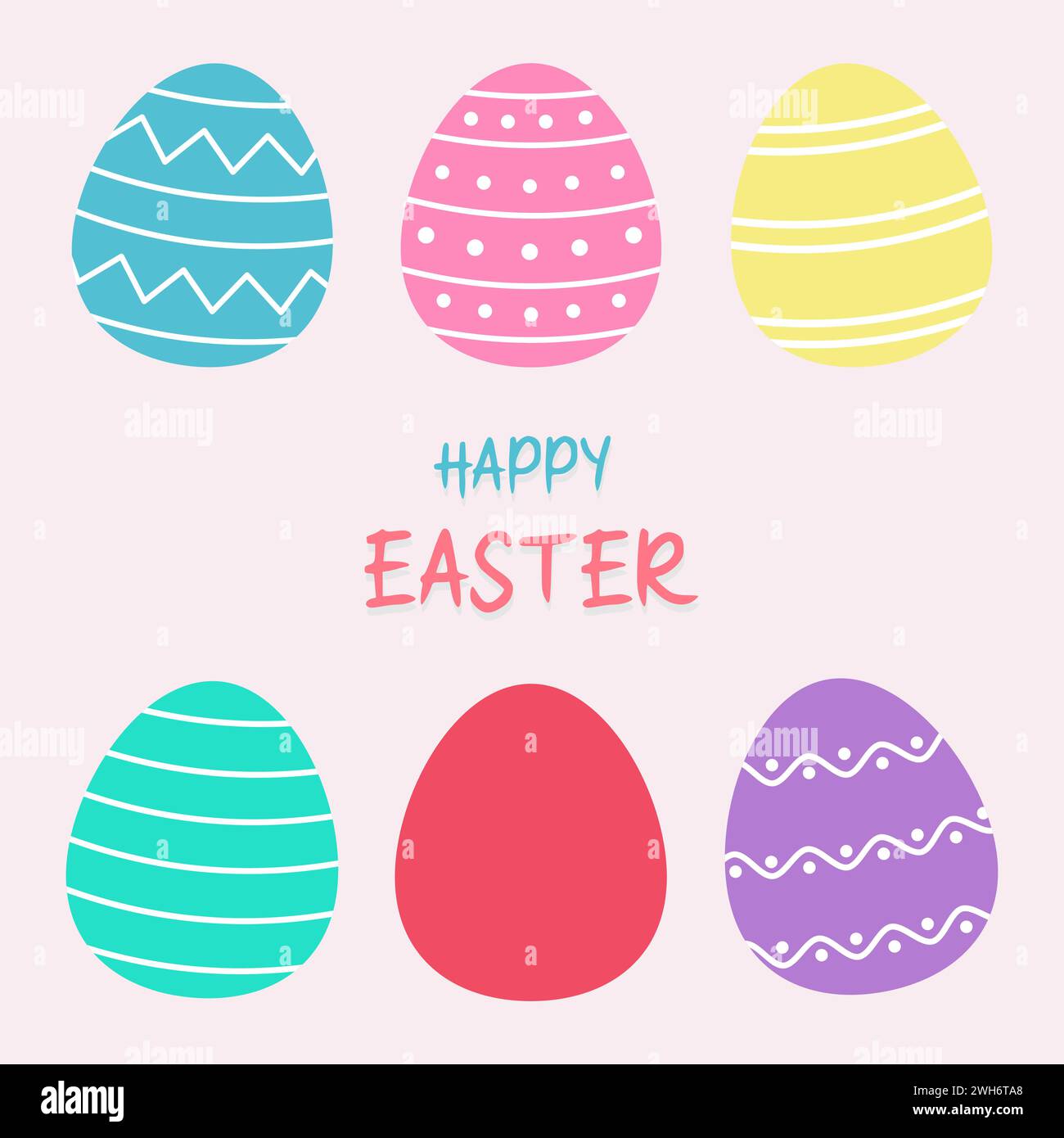 Set of Easter eggs. Easter clipart. Vector illustration in flat style ...