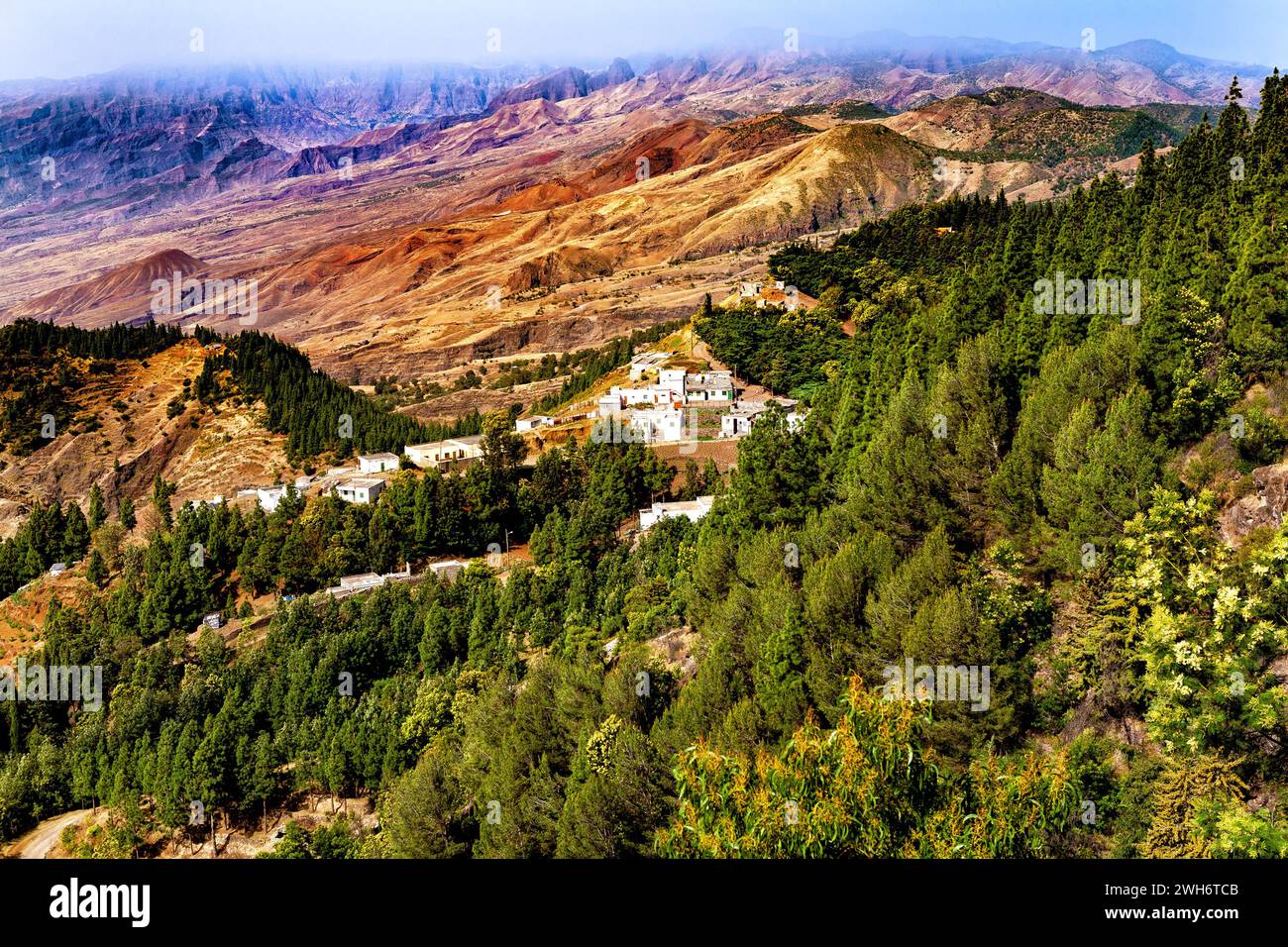 Mountain landscape near Pico da Cruz , Santo Antao Island, Cape Verde ...