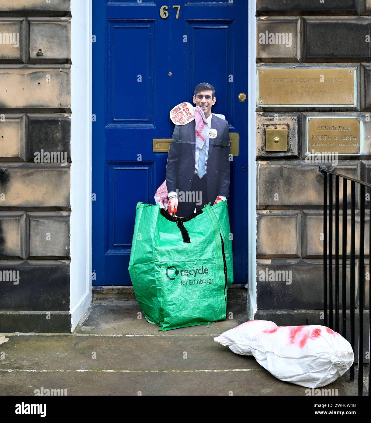 Edinburgh, Scotland, UK. 8th Feb 2024. Protestors outside the Scottish ...