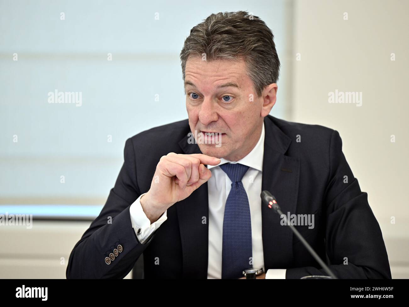 Brussels, Belgium. 08th Feb, 2024. KBC CEO Johan Thijs pictured during ...