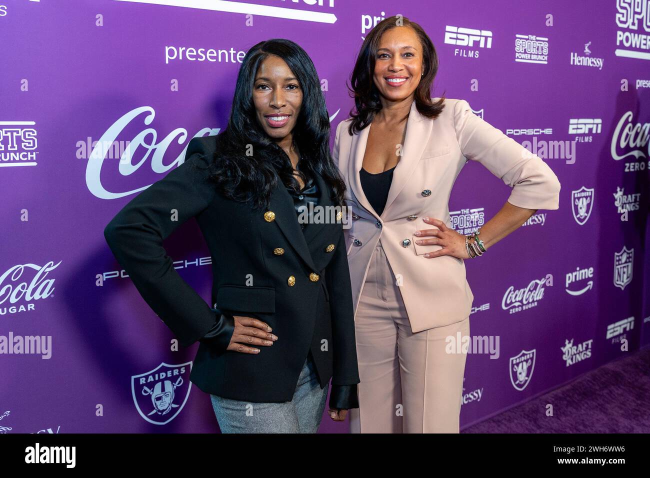 Las Vegas, USA. 07th Feb, 2024. Ayesha Coker (L), VP Marketing, Porche ...