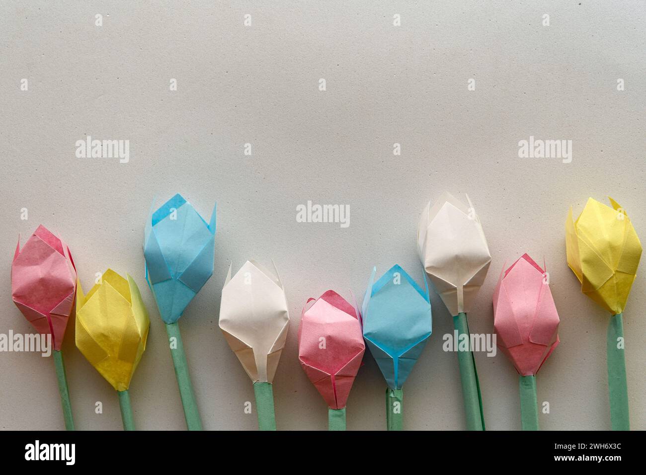 origami tulips on white background Stock Photo - Alamy