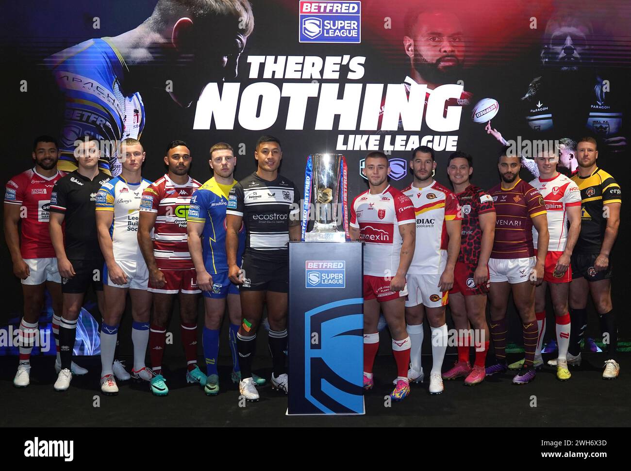 Captains from the Betfred Super League teams during the 2024 Betfred ...