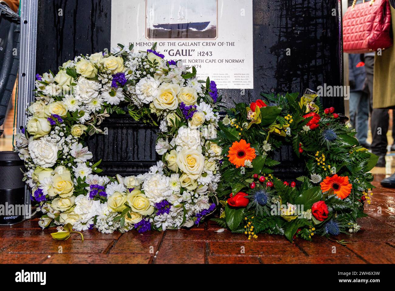Hull, UK, 08 February 2024, memorial to the sinking of Hull trawler the ...