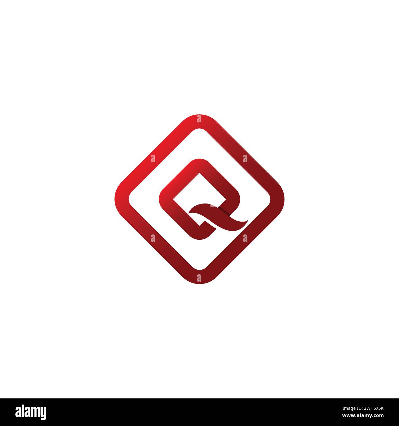 Simple modern initial letter q logo gradient red vector logo design ...