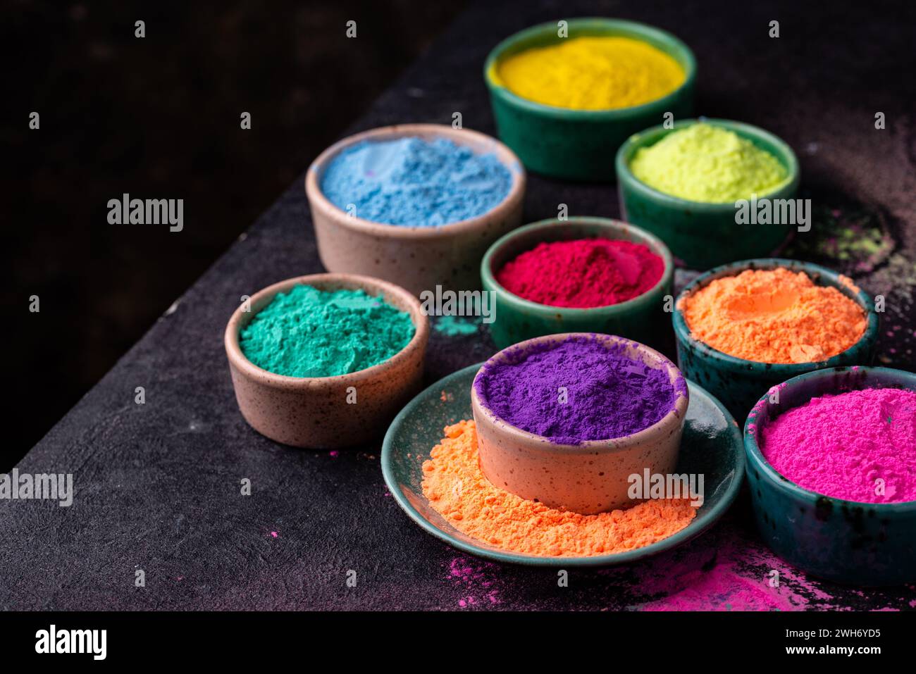 Gulal colors for Indian Holi festival Stock Photo - Alamy
