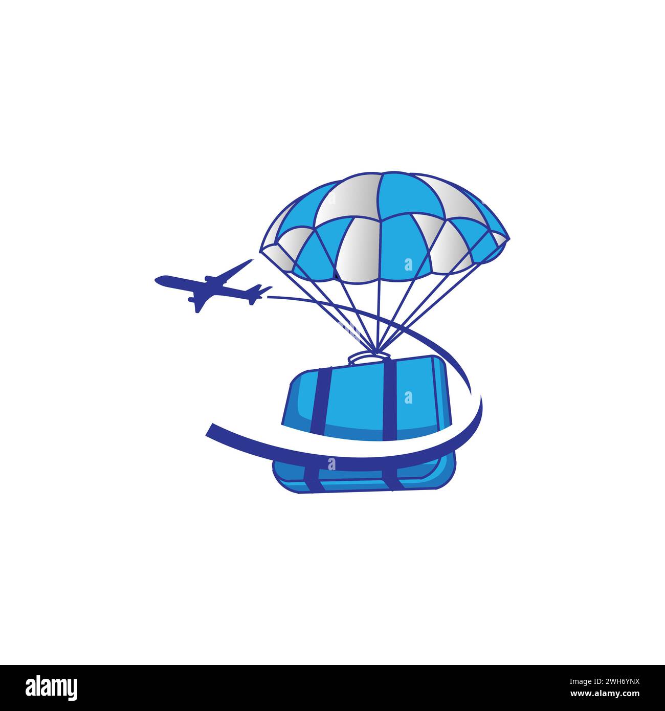 Suitcase logo with fly airplane sign, travel logo, vacation logo ...