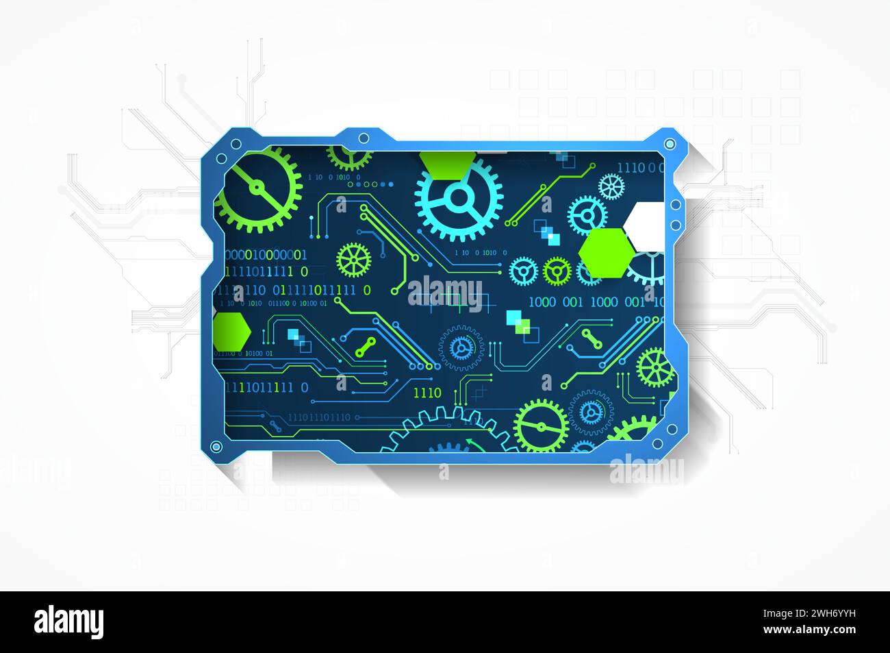 Technological abstract picture on a white background. Hand drawn vector ... Technological abstract picture on a white background. Hand drawn vector ...