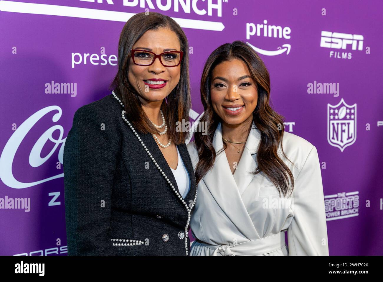 Las Vegas, USA. 07th Feb, 2024. Nikki Fargas (L), President, Las Vegas ...