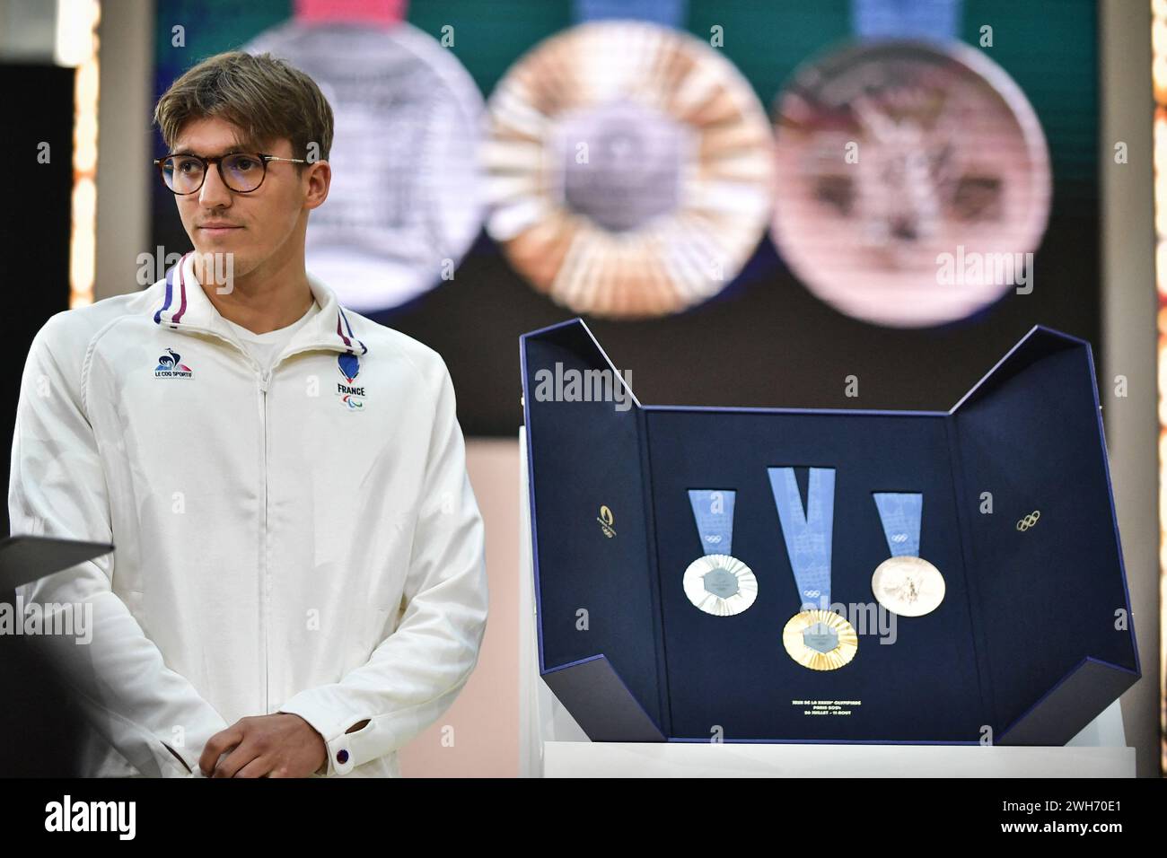 French Paralympic swimmer Alex Portal participates in the Paris 2024 ...