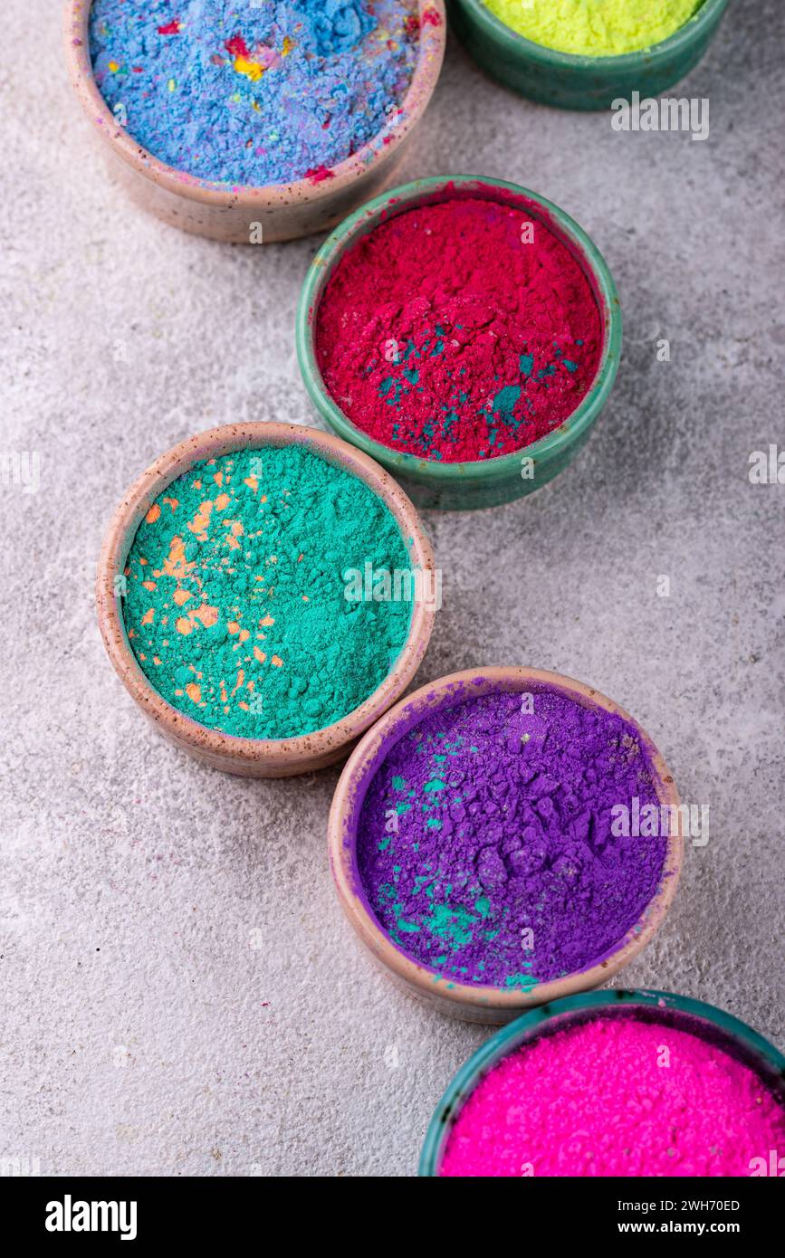 Gulal colors for Indian Holi festival Stock Photo - Alamy