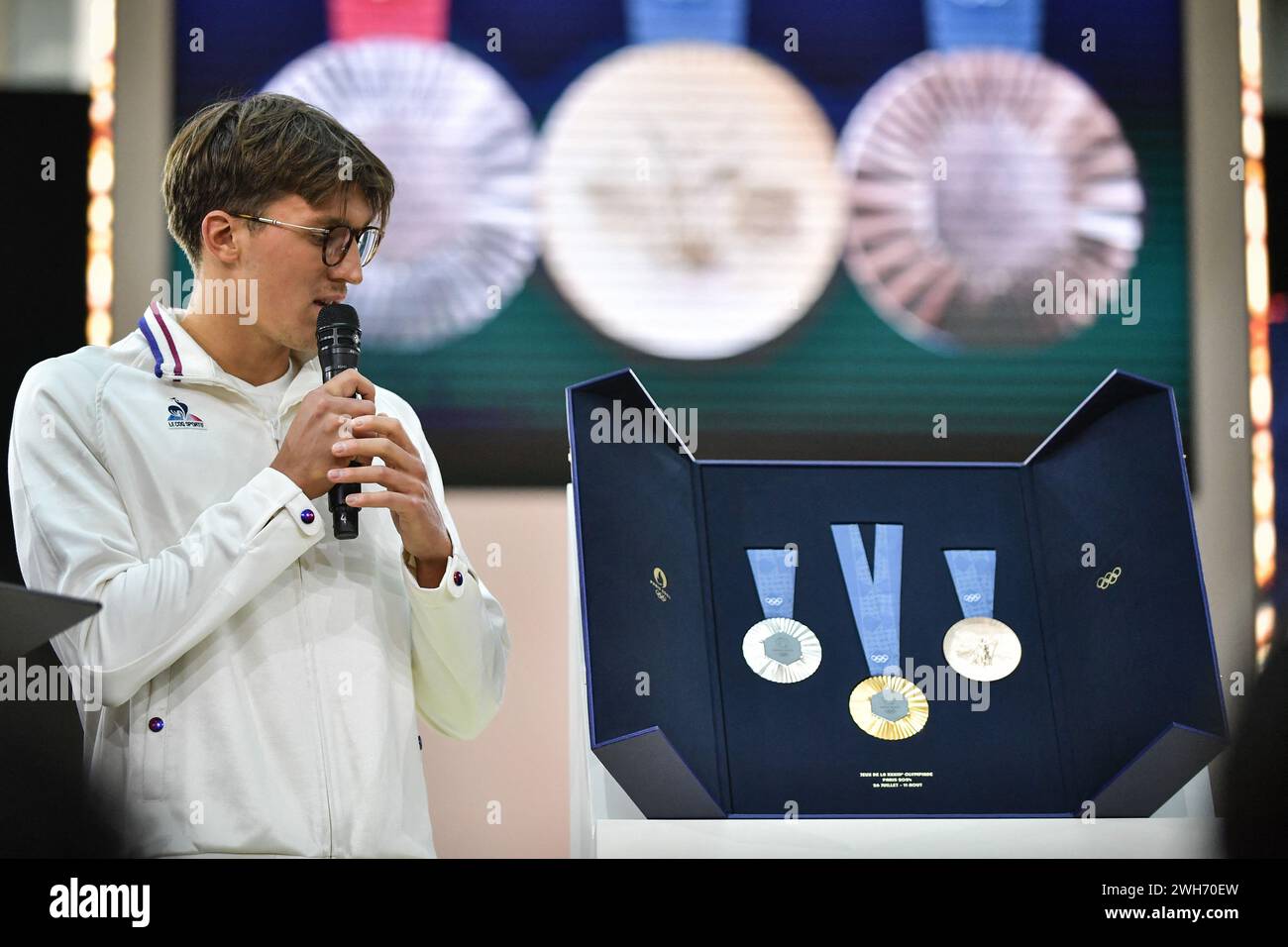 French Paralympic swimmer Alex Portal participates in the Paris 2024 ...