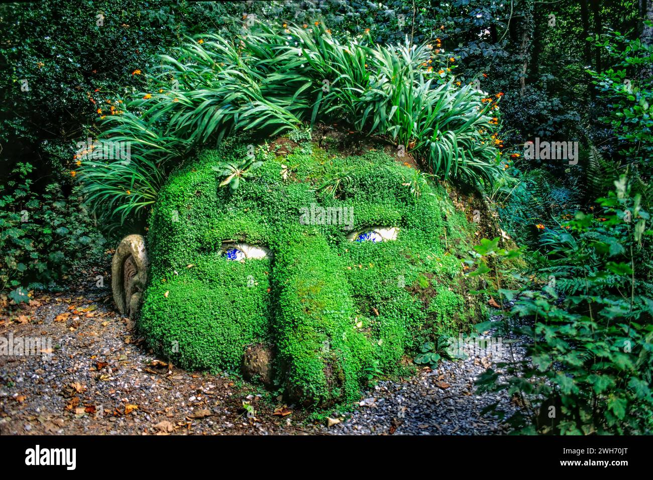 Sculpture „The Giant’s Head“ by Susan Hill, The Lost Gardens of Heligan ...