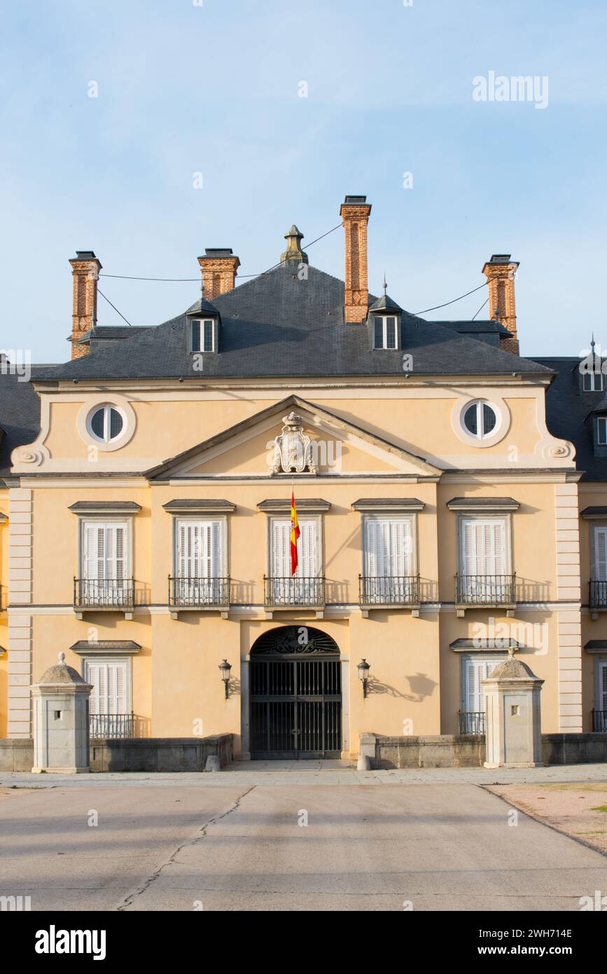 Madrid, Spain; 11272022: Main entrance to Royal Palace El Pardo ...