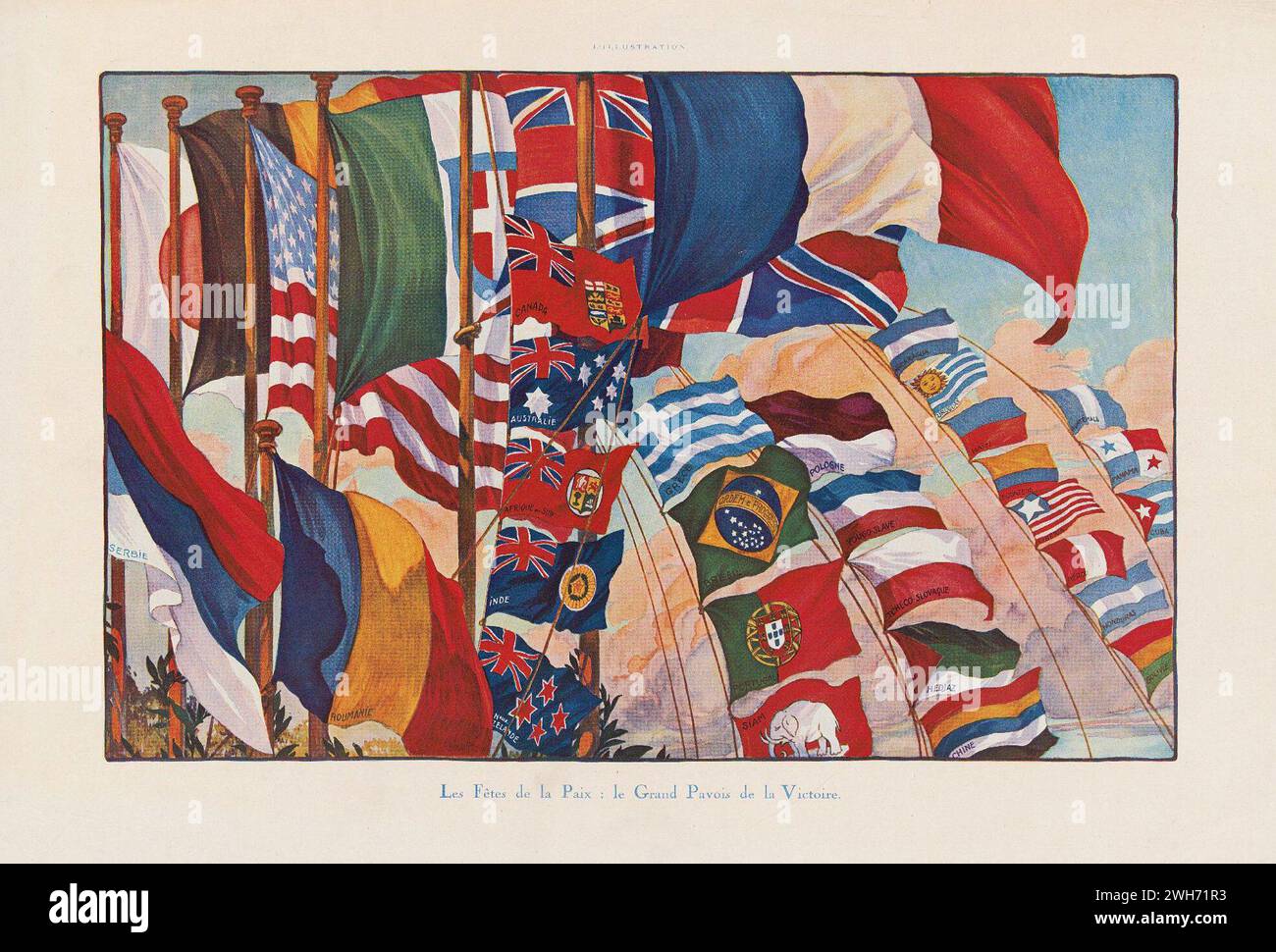War Poster Allied Nations Flags WWI Stock Photo - Alamy