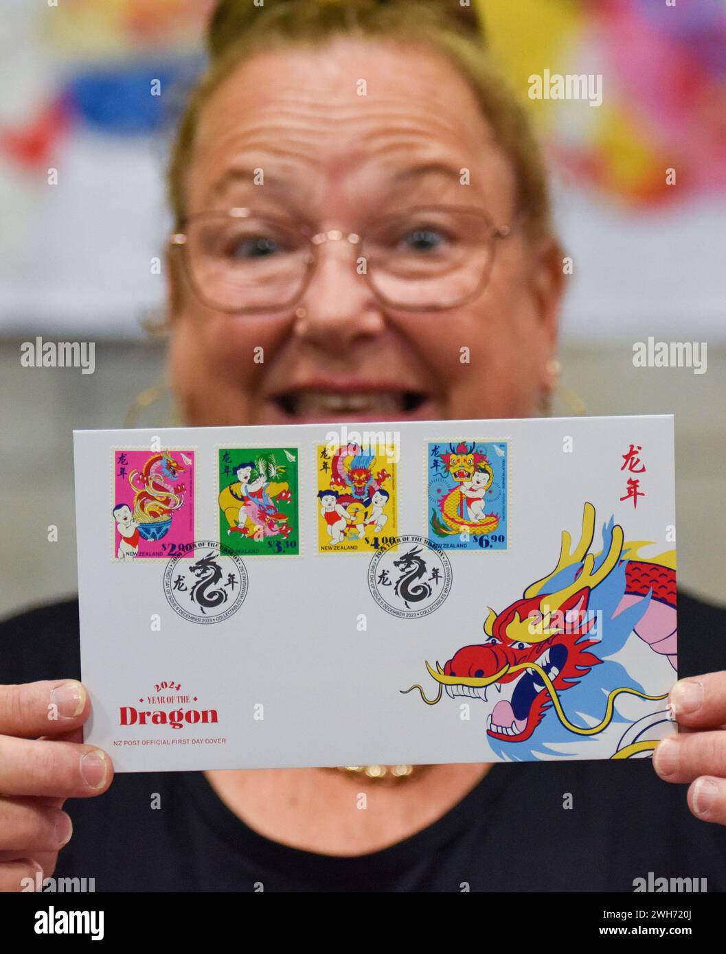 Wellington, New Zealand. 3rd Feb, 2024. A staff member shows a first ...