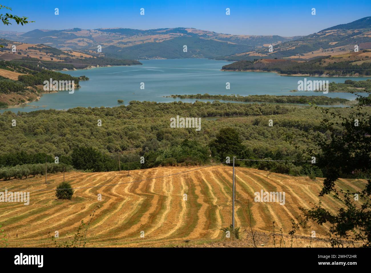 Lake of Occhito near Gambatesa, in Campobasso province, Molise, Italy ...