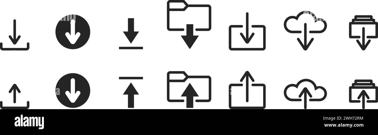 upload and download icon arrow simple internet symbols Stock Vector ...