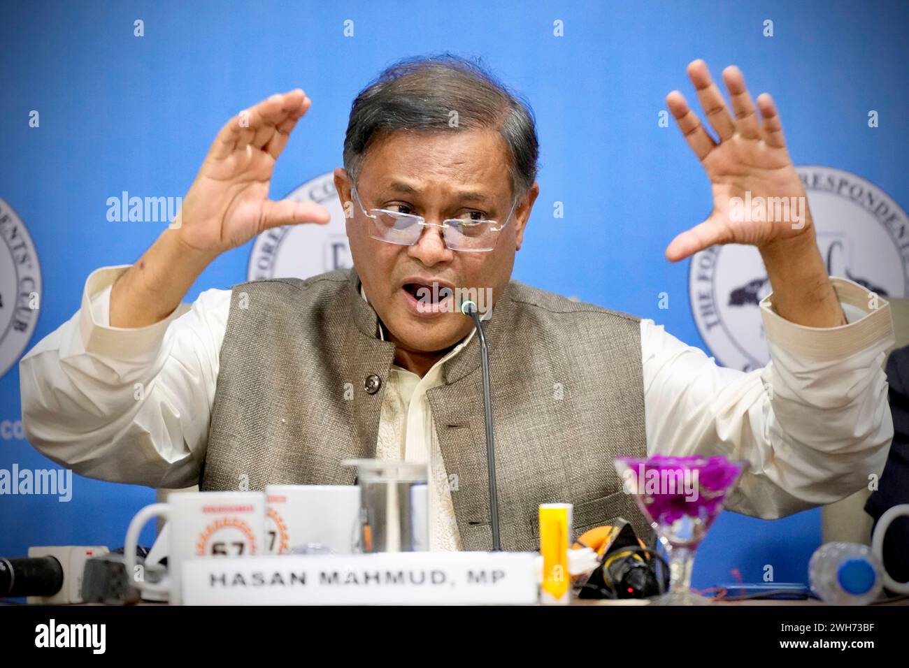 Bangladesh Foreign Minister, Hasan Mahmud, addresses a press conference ...