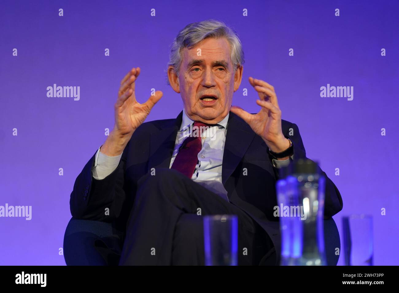 Former prime minister Gordon Brown speaking during Lead 2024, the ...