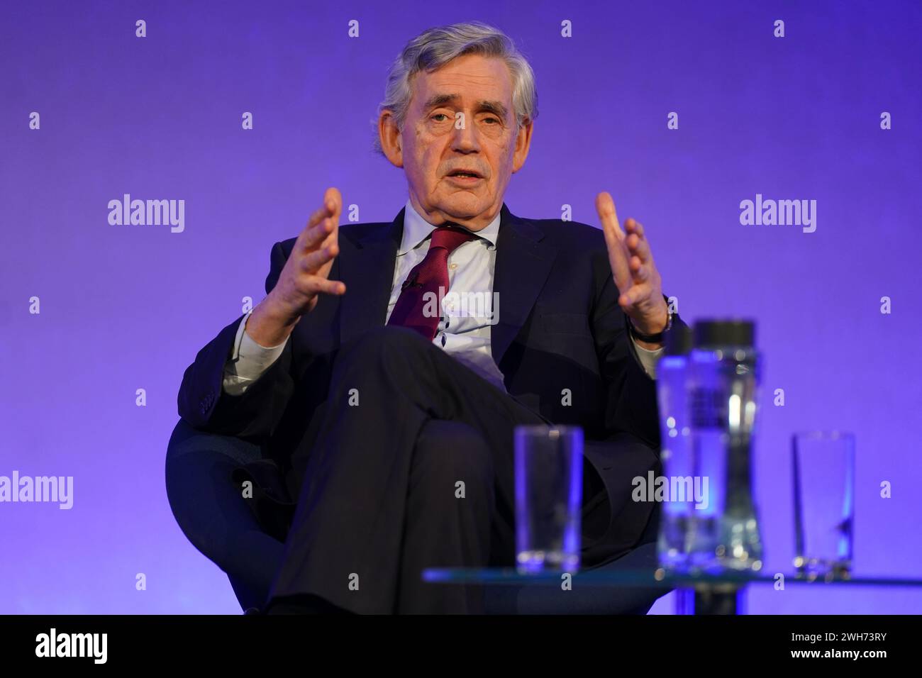 Former prime minister Gordon Brown speaking during Lead 2024, the ...