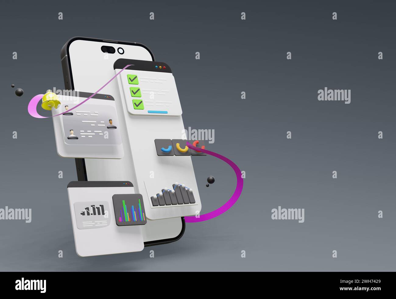 3d computer, data analysis, dashboard, and ai investment world map or ...